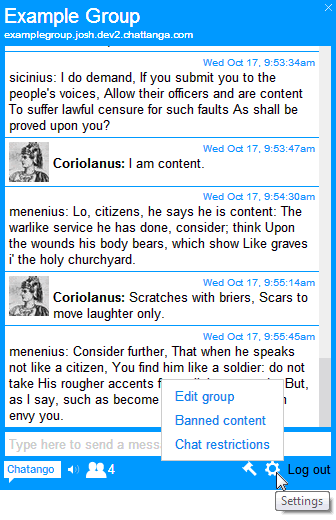 Chatango - Help - group chat